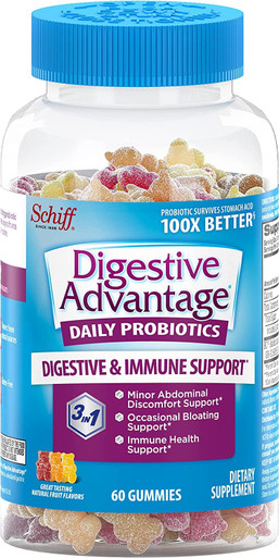 Schiff Sustenex Probiotic Gummies Assorted Fruit Flavors - 60 Gummies ...