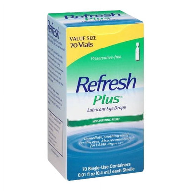Refresh Plus Lubricant Eye Drops Single-Use Containers 70 Each - Hey Pharma
