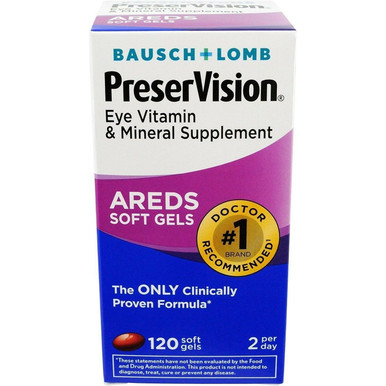 Bausch & Lomb AREDS Soft Gels Preservision Eye Vitamins and Minerals ...