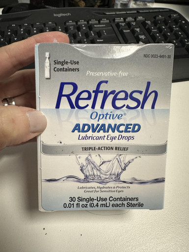 Refresh Optive Advanced Lubricant Eye Drops Single Use Containers 30 ea ...