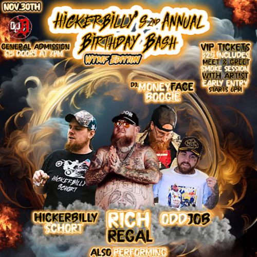 VIP Meet & Greet-Smoke Sesh & Early Admission - Hickerbilly Schort's ...
