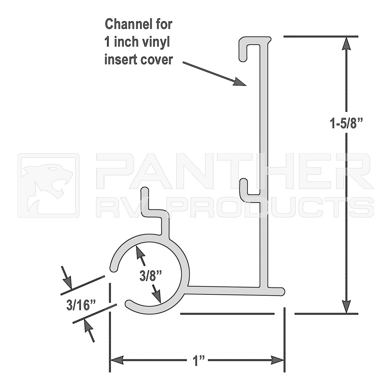 AP Products 021-56302-8 RV Insert Gutter/Awning Rail - Black - 8 Ft.