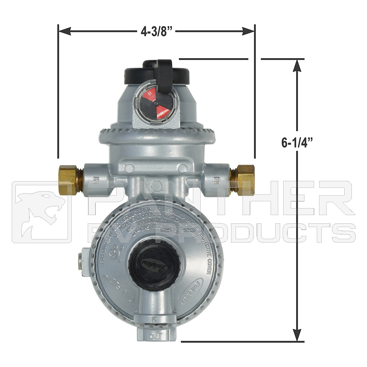 JR Products 07-31525 LP Dual-Stage Auto-Changeover Propane Regulator