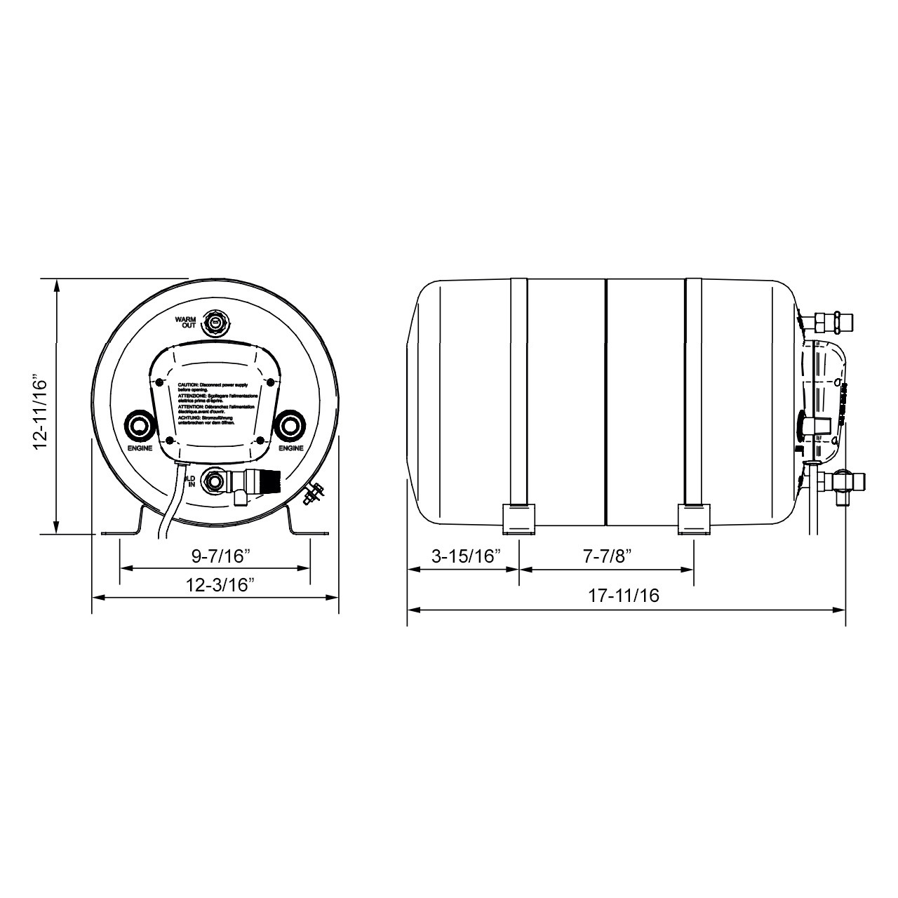Isotemp 6P1523SPA0003 Spa 15 Electric Marine Water Heater - 4 gal.