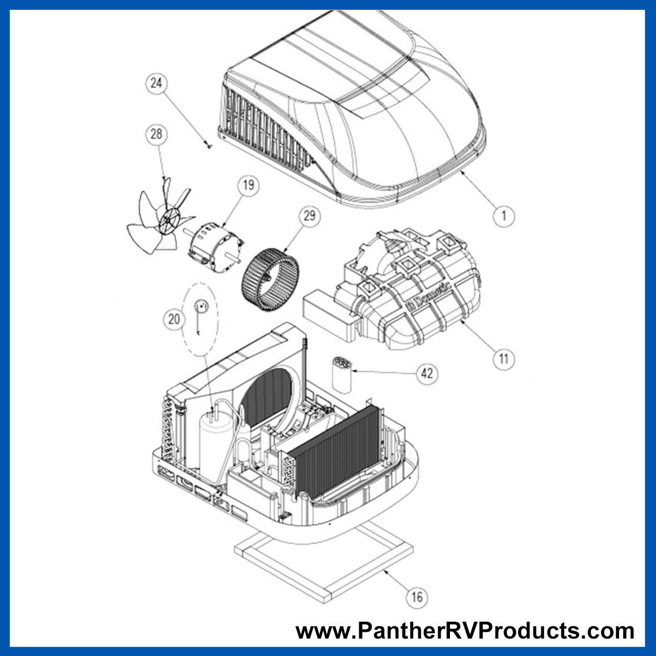 Dometic DuoTherm B59146 Brisk Air II Air Conditioner Parts Breakdown dometic-duotherm-b59146-brisk-air-ii-air-conditioner-parts-breakdown