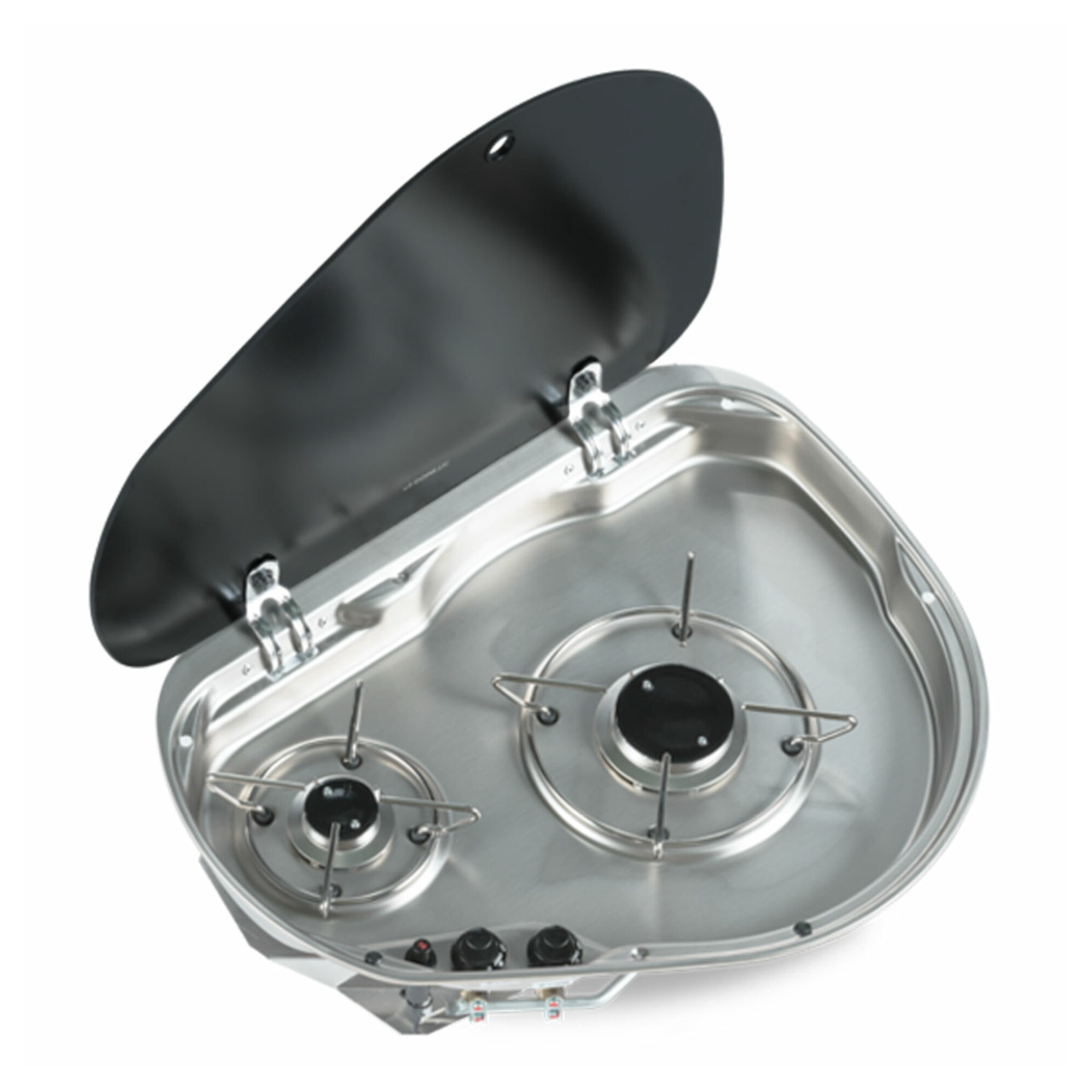 Dometic™ Smev Pi8822rus 2 Burner Rv Propane Teardrop Cooktop W Glass Lid
