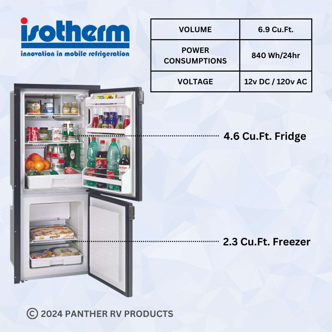 Isotherm 1195BB7CL0000 Cruise 195 Classic Electric Refrigerator/Freezer ...