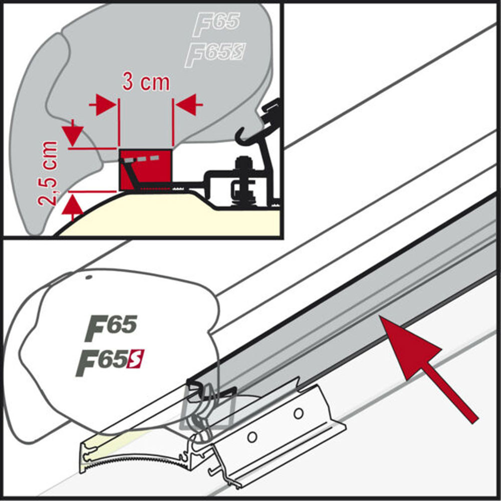 Fiamma 04629-01-13 F45S Grey Rubber Rain Guard Seal - 13 Ft.