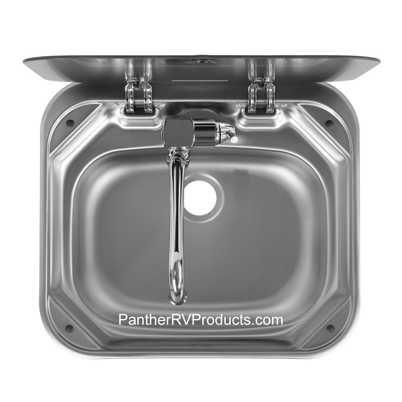Dometic™ SMEV VA8005 RV Square Kitchen Sink Combo w/ Glass Lid