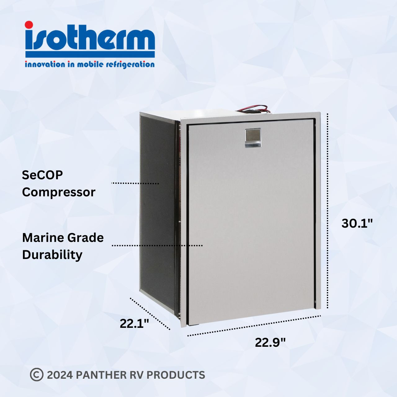 Isotherm C130RNGIT Cruise 130 Clean Touch Electric Refrigerator/Freezer ...