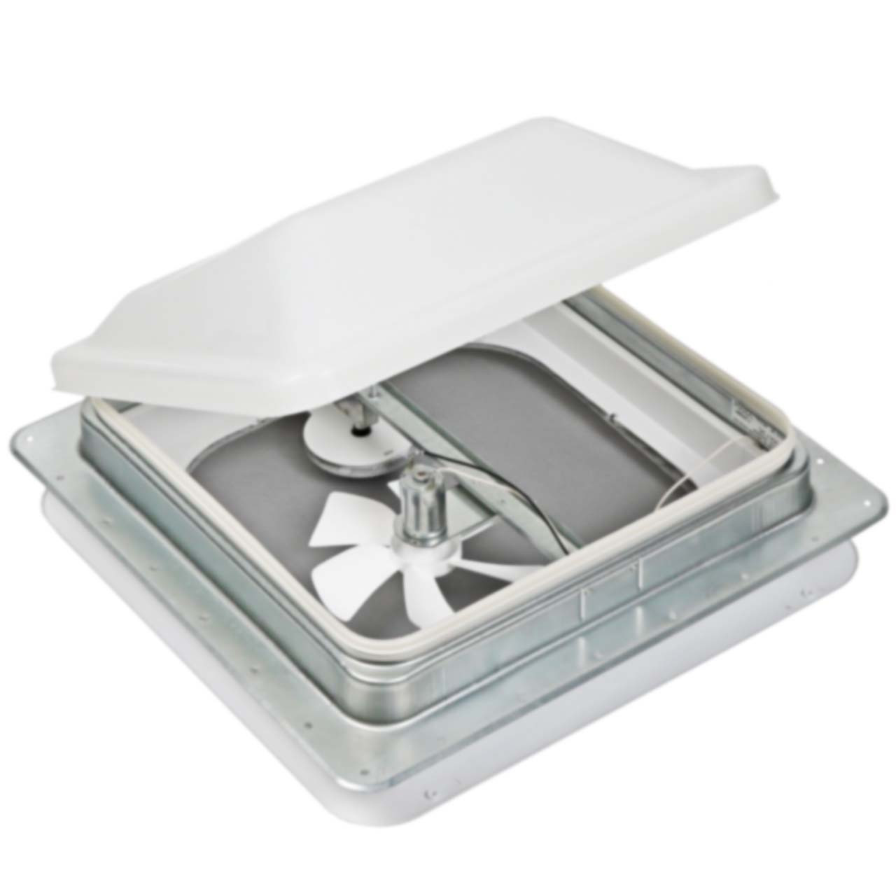 Ventline V2094SP-30 Manual Lift RV Trailer Roof Vent w/ 12V DC Fan - White