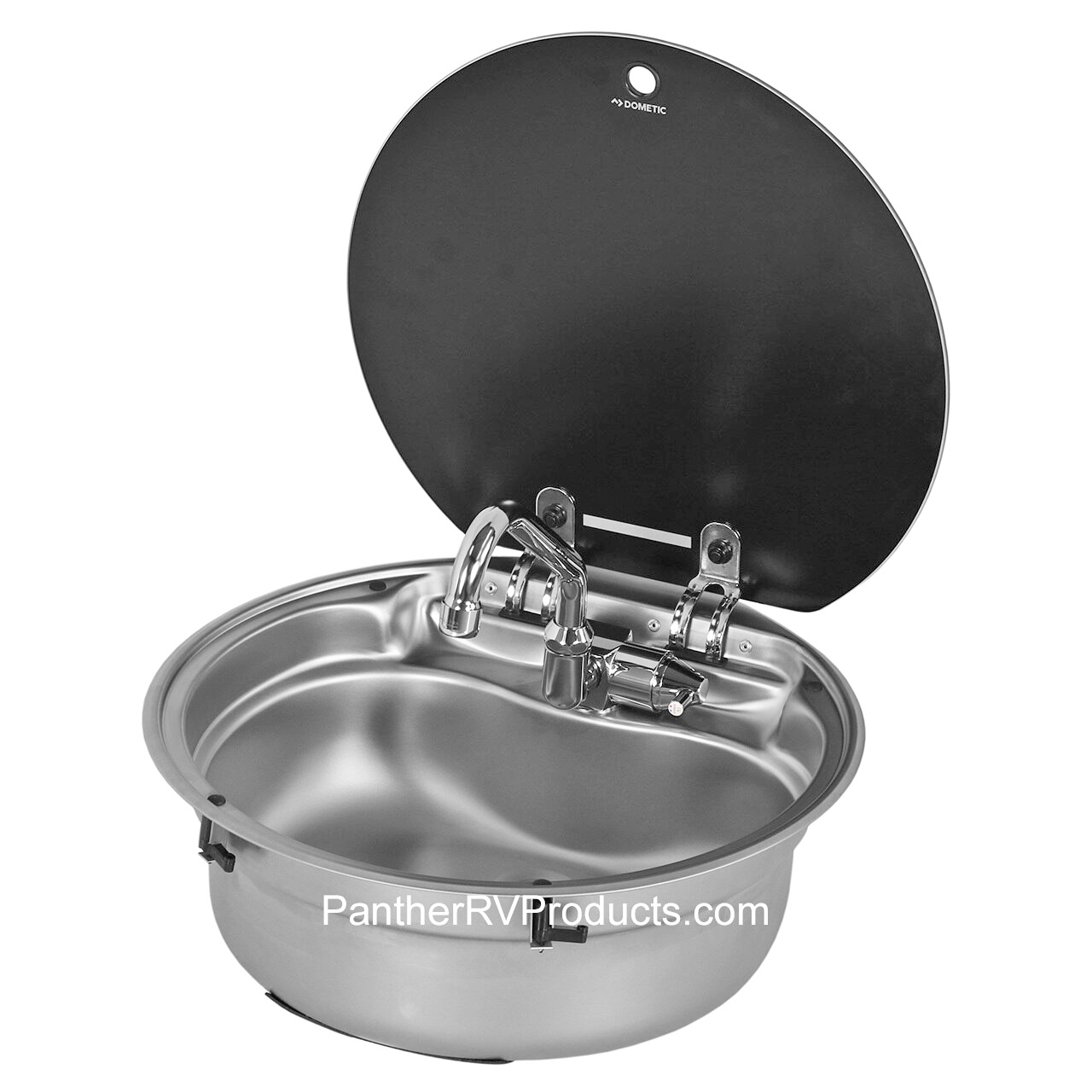 Dometic™ SMEV VA8005 RV Square Kitchen Sink Combo w/ Glass Lid