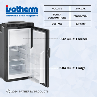 Isotherm F140 Slim RV Electric Refrigerator/Freezer - 12V DC - 4.9 C/F