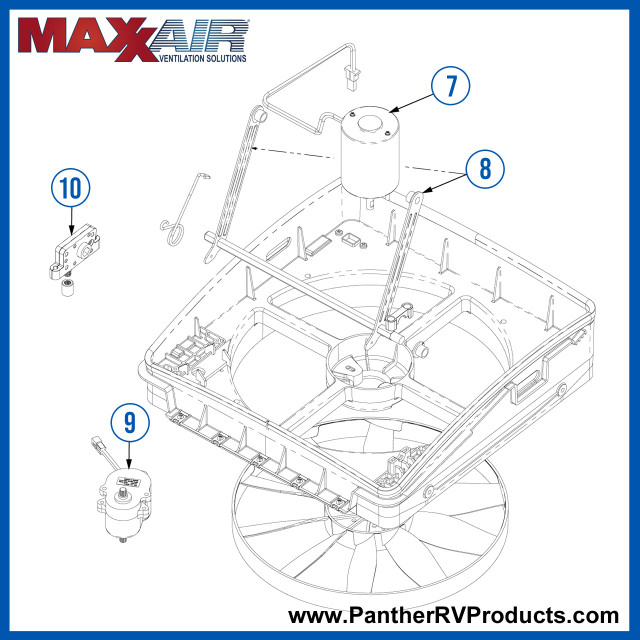 Maxxair 00-07000K RV Roof Vent Parts Breakdown