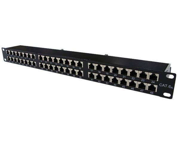 Category 6A, 48 Port Shielded Patch Panel 1U - CableSupply