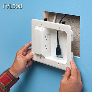 Arlington wall mount Low Profile TV Box AC Power and AV Cable Box ...