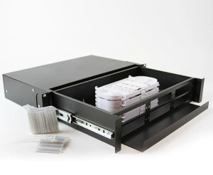 Rack Mount Fiber Distribution Patch Panel with Splice Trays, Slide-Out ...
