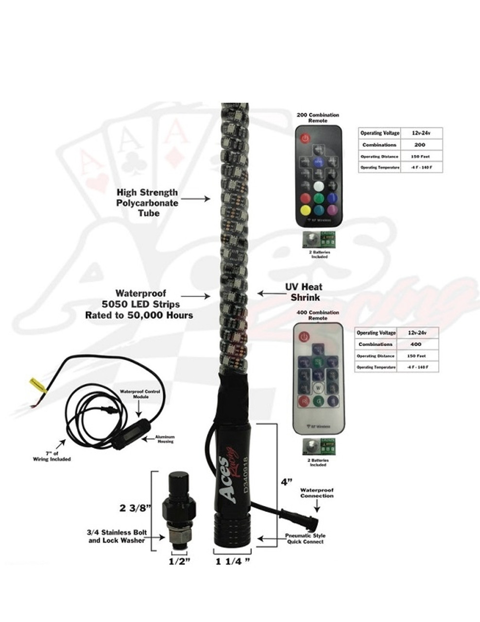 Yamaha Viking Wolverine Yxz 200 Combination Deluxe Lighted Whips