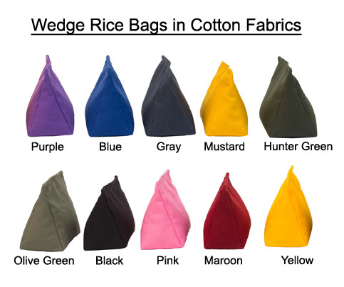 Wedge Rice Bag with Pink Cotton Fabric and Rice - HappySew.com