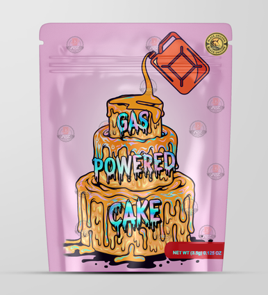 Gas Powered Cake Holographic Mylar bag 3.5g - Black Unicorn - Packaging ...