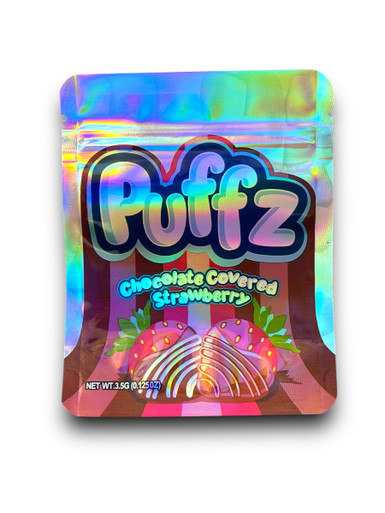 Puffz Chocolate Covered Strawbery Mylar Bags 3.5g Holographic