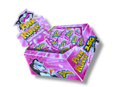 Pink Runtz Bubblicious Mylar Bag 3.5g shape bag