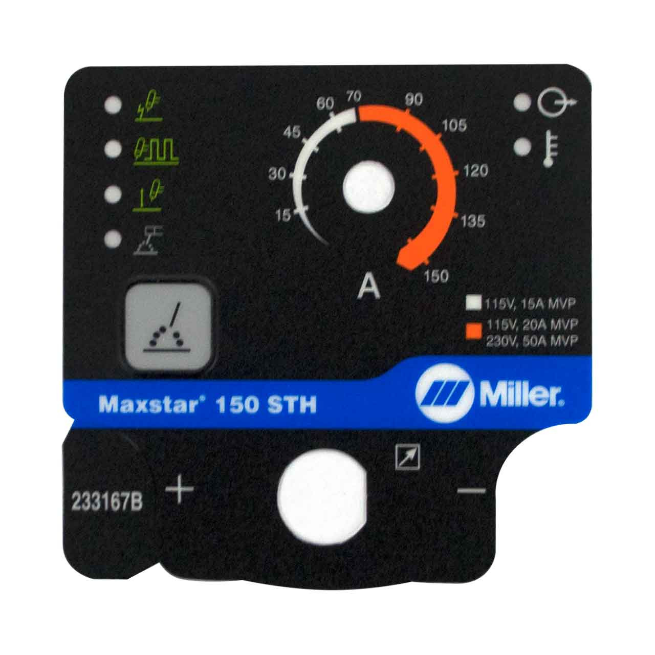 Miller 233168 Label, Nameplate Maxstar 150 Stl (Front) Mvp