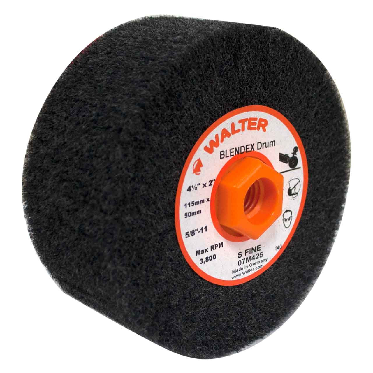 Walter 07M425 4-1/2x2x5/8-11 Blendex Drum Line-Mate Surface ...