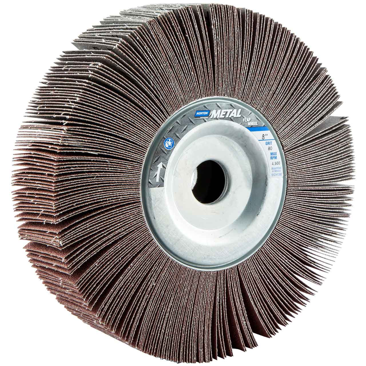 Norton 63642502701 8x2x1 in. Metalite Coated Flap Wheels, P80 Grit, 3 pack