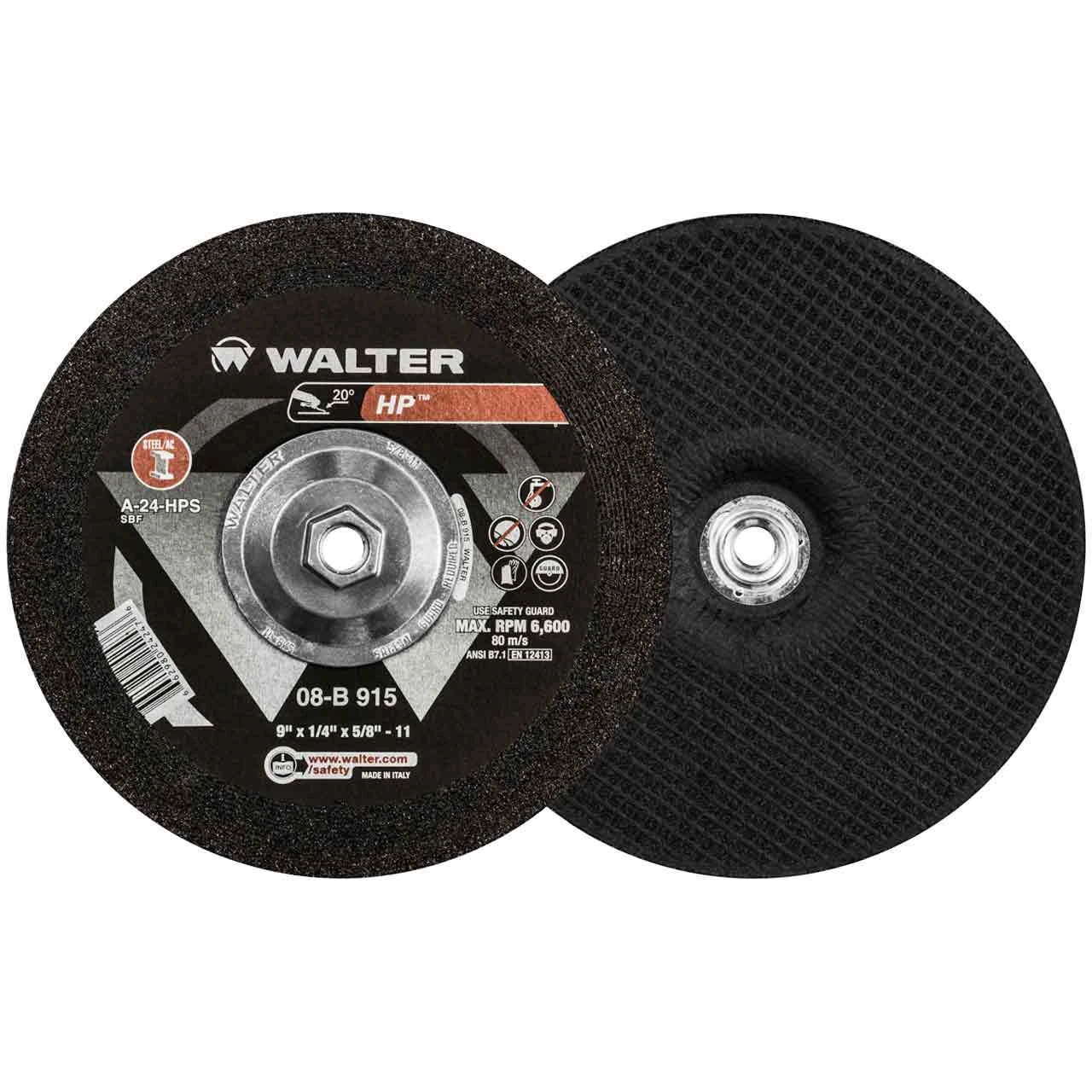 Walter 08B915 9x1/4x5/8-11 HP Spin-On Metal Hub High Performance ...
