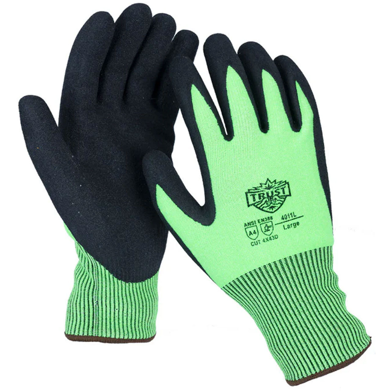Trust Protection 4011L 13 Gauge Double Sandy Nitrile A4 Coated Glove ...