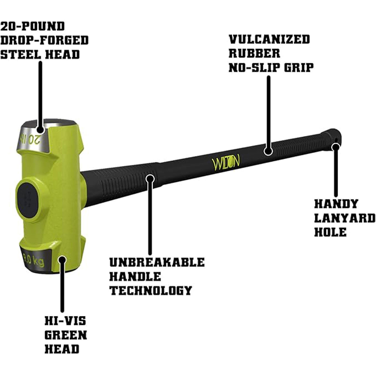 Wilton WL9-22036 20 Lb Head, 36" B.A.S.H® Sledge Hammer