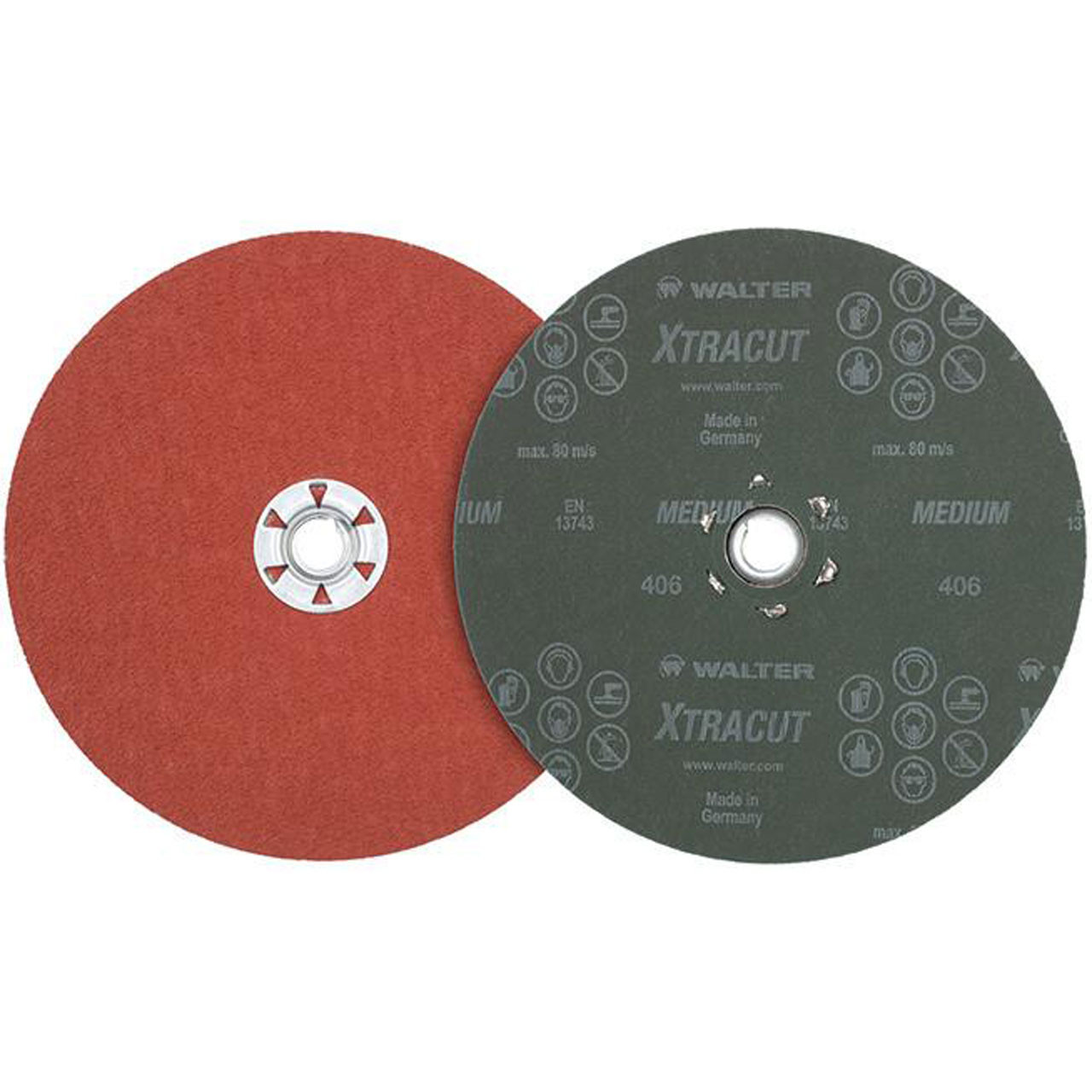 Walter 15A728 7"x5/8"-11 XTRACUT Quick-Change Sanding Discs, 80 Grit ...