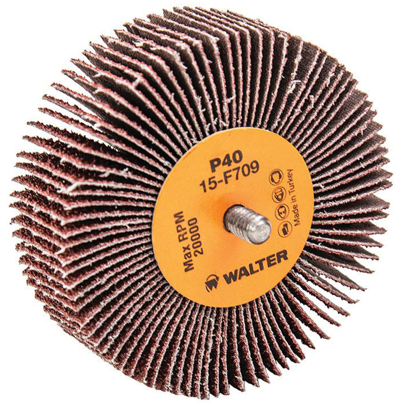 Walter 15F709 3x1 COOLCUT Mounted Flap Wheels, 40 Grit, AO, 1/4"-20 ...