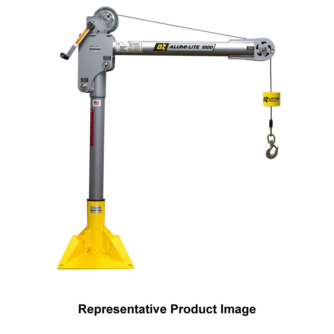 OZ OZA1000DAV-ACW 1000 lb Alumi-Lite® davit crane with 115V AC electric ...
