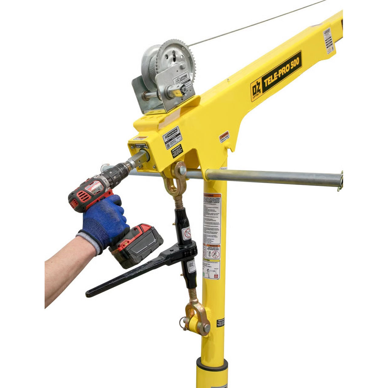 OZ OZTP1200DAV-ACW 1200 lb Tele-Pro® davit crane with 115V AC electric ...