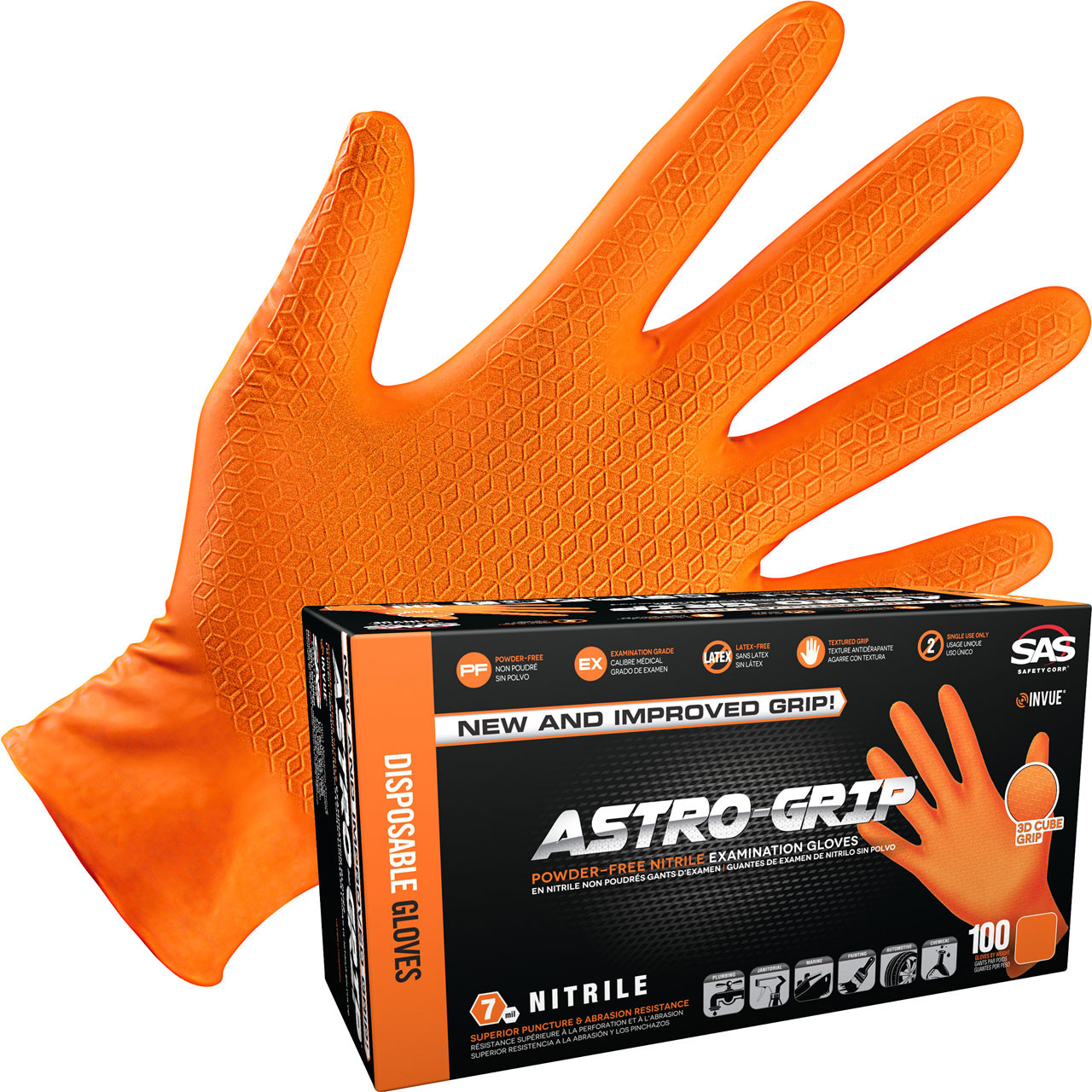 Raven Safety 66474 Astro-Grip® Powder-Free Exam Grade Nitrile ...