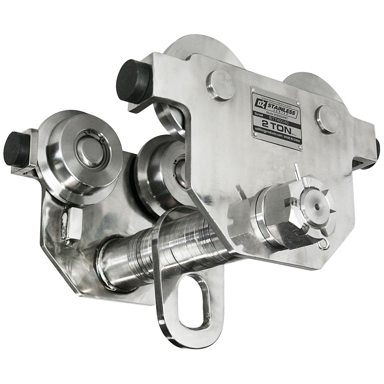 OZ OZSS2PBT 2 Ton Stainless Steel Push Beam Trolley