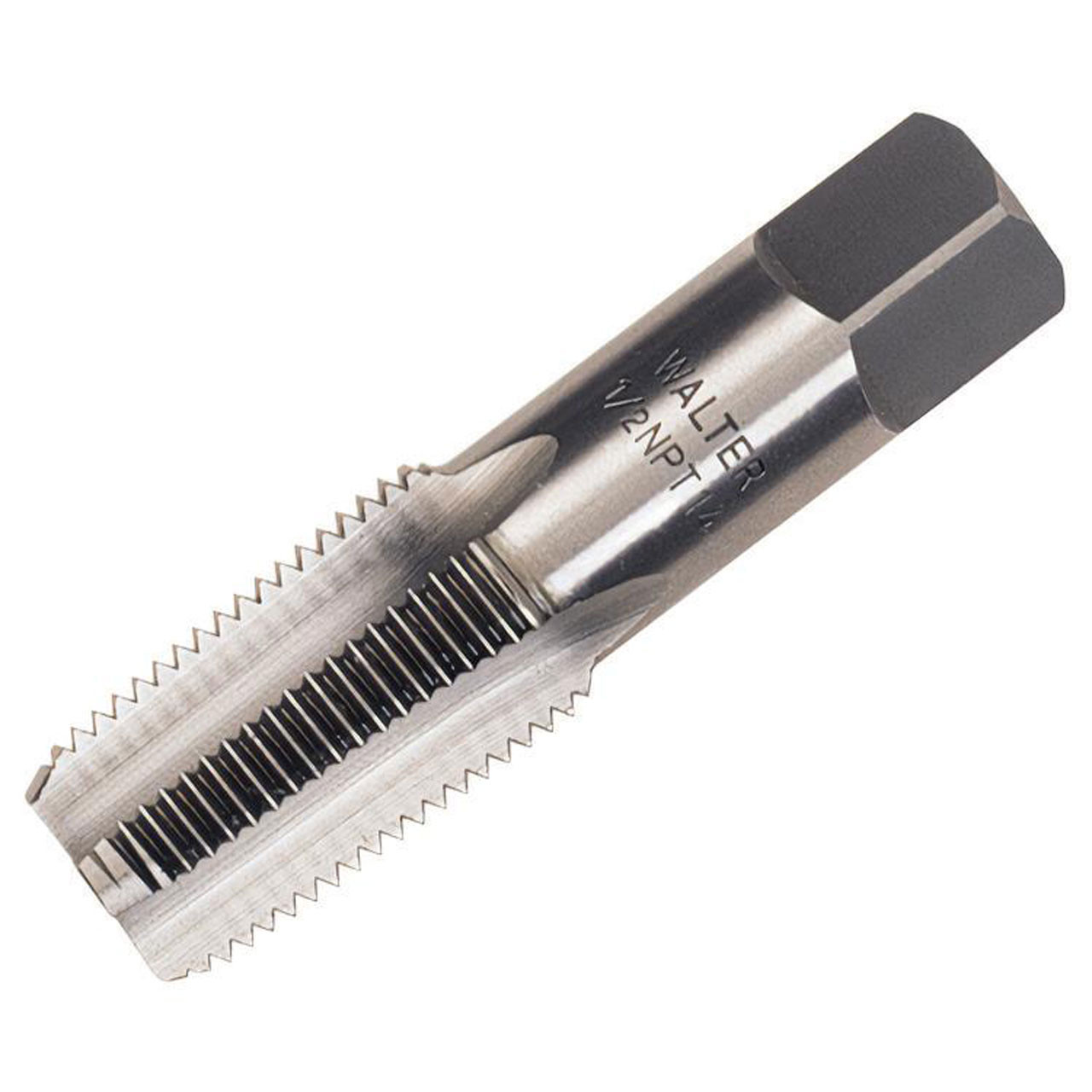 Walter 02C080 1/2"-14 NPT Taper Pipe Tap Carbon Steel, 45/64"