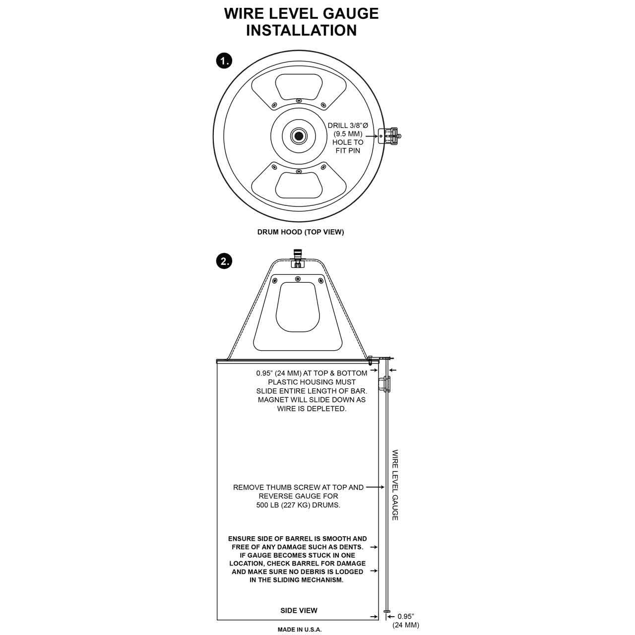 Wire Wizard DLG Wire Level Gauge for Solid Steel Wires in Fiber Drum or ...