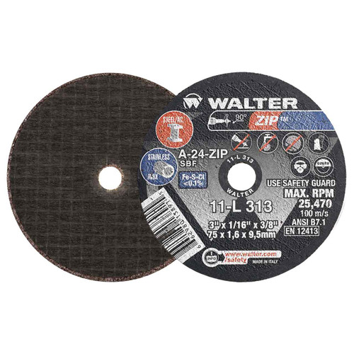 Walter 11L313 3x1/16x3/8 ZIP Steel and Stainless Contaminant Free Cut ...