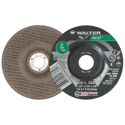 Walter 08L450 4-1/2x1/4x7/8 ALU Aluminum and Non-Ferrous Metals ...