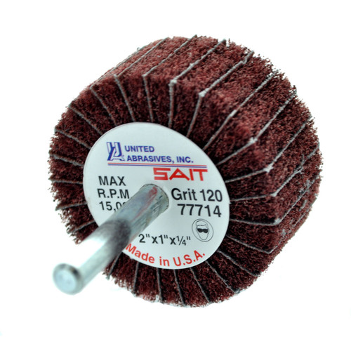 United Abrasives SAIT 77714 2x1x1/4 Non-Woven Interleaf Flap Wheels ...