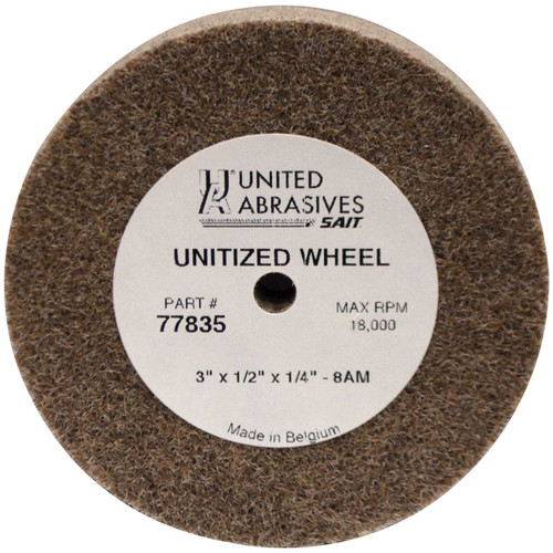 United Abrasives SAIT 77835 3x1/2x1/4 Unitized Wheels Series 821 Non ...