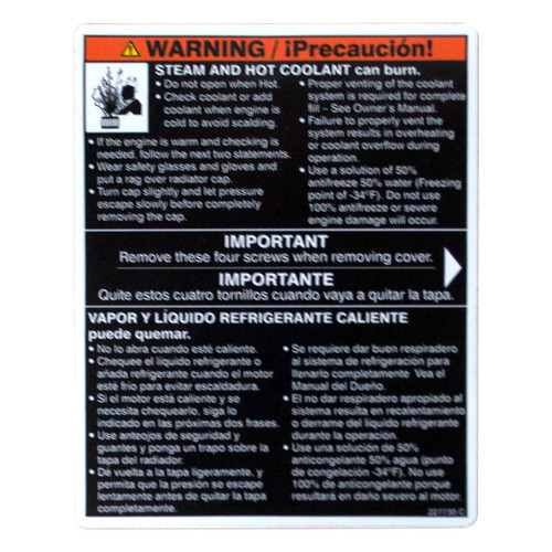 Miller 227730 Label, Warning Steam And Hot Coolant Can Burn