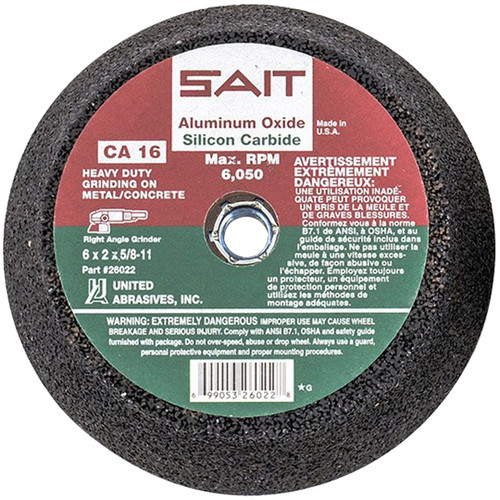 United Abrasives SAIT 26022 6x2x5/8-11 CA16 Combination Metal/Concrete ...