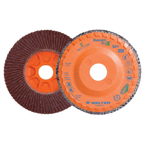 Walter 15Q458 4-1/2x7/8 Enduro-Flex Stainless Flap Discs with Eco-Trim ...