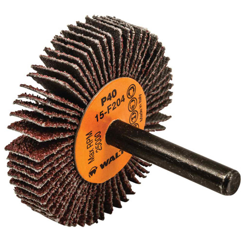 Walter 15F204 2x3/8 COOLCUT Mounted Flap Wheels, 40 Grit, AO, 1/4 ...