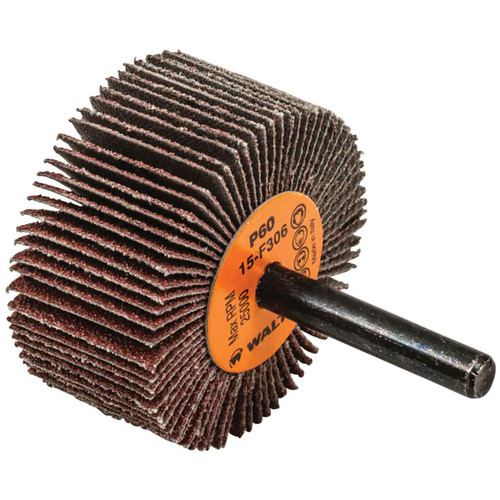 Walter 15F306 2x1 COOLCUT Mounted Flap Wheels, 60 Grit, AO, 1/4" Shank ...