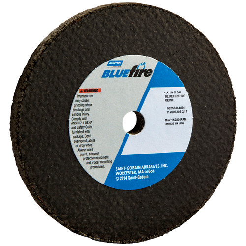 Norton 66253344098 4x1/4x3/8 In. BlueFire ZA Reinforced Portable ...